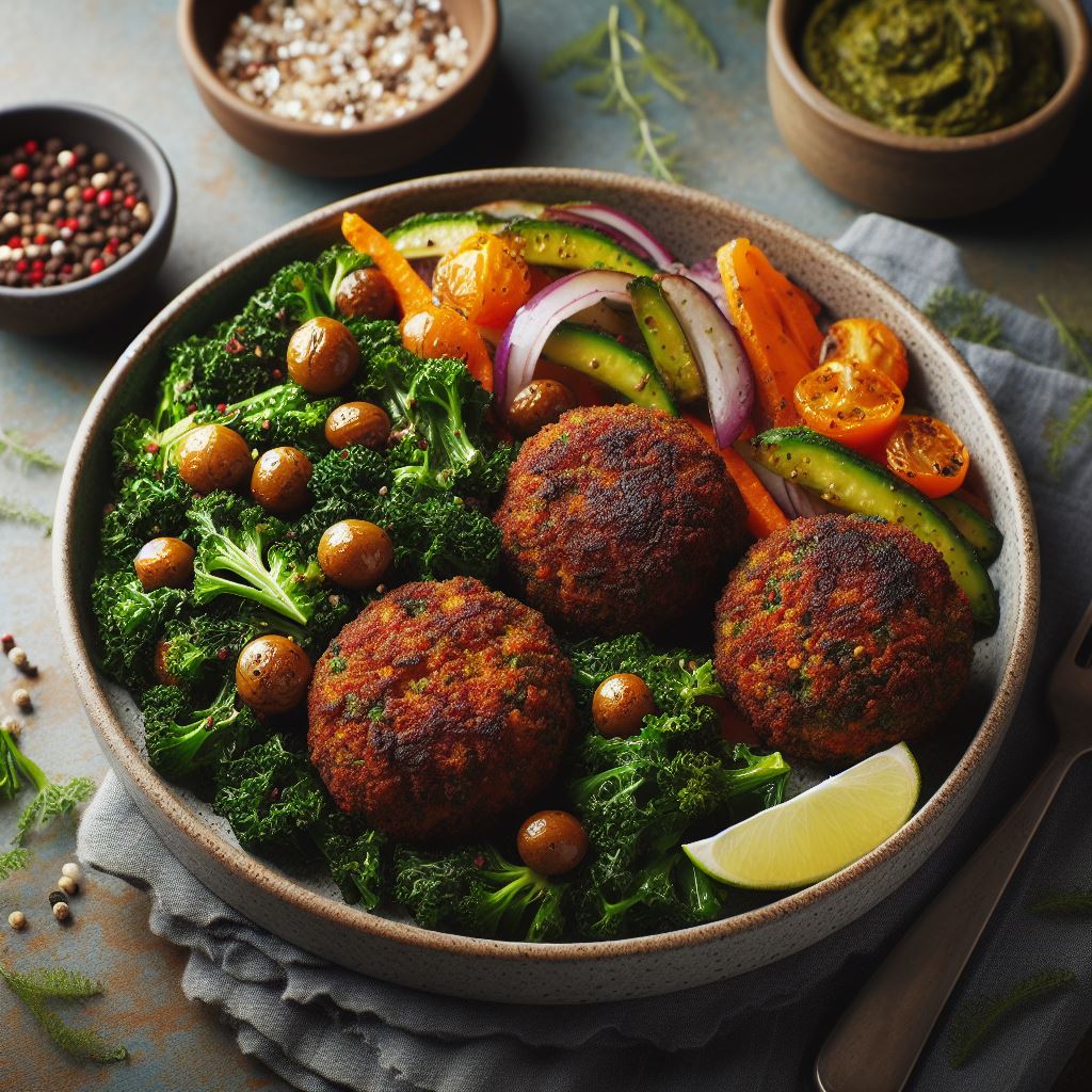 Falafel Assado com Salada de Couve para a Perda de Peso